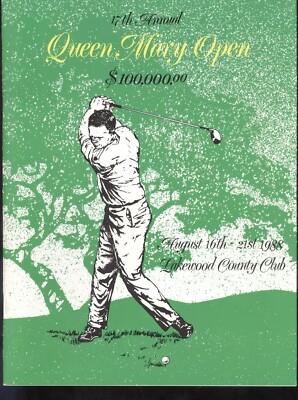 1988 Queen Mary Open Golf Tournament Program: John McComish Victory | eBay