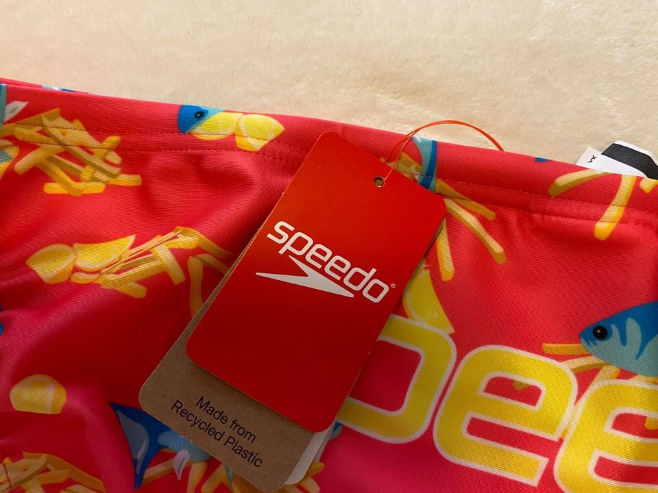 SPEEDO SOLAR POWERFLEX ECO - 1" ON THE HIP - "FISH & CHIPS" - SIZE 38 ...