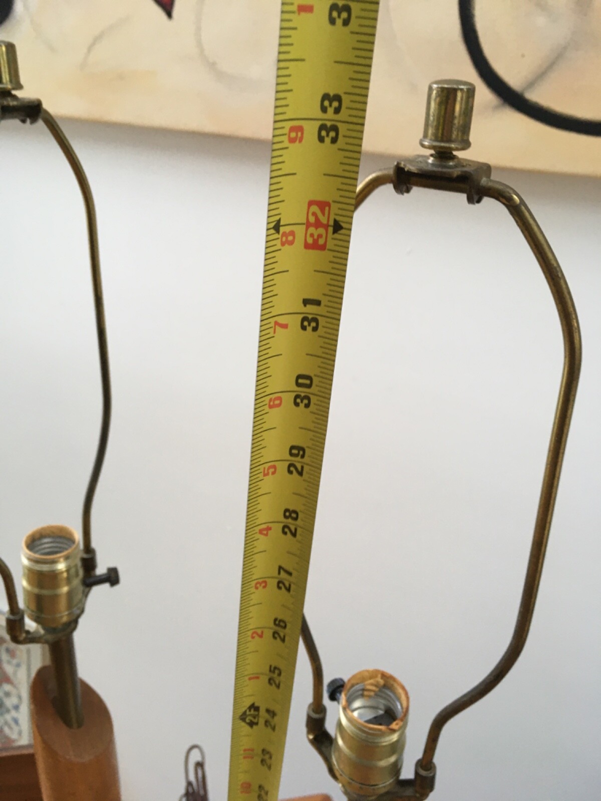 Pair of Mid-Century Atomic Space Age Walnut Brass Eames Era , MCM Table ...