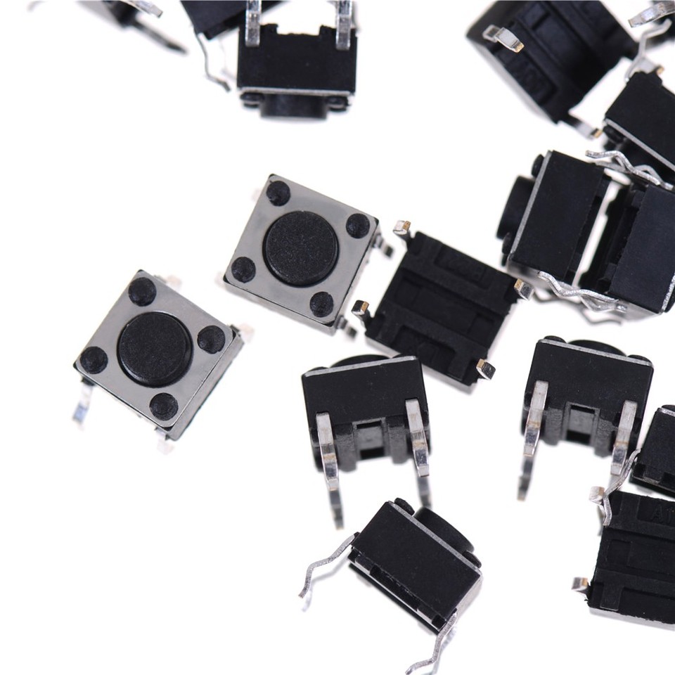 100Pcs 6x6x4.5mm Panel PCB Momentary Tactile Tact Push Button Switch ...