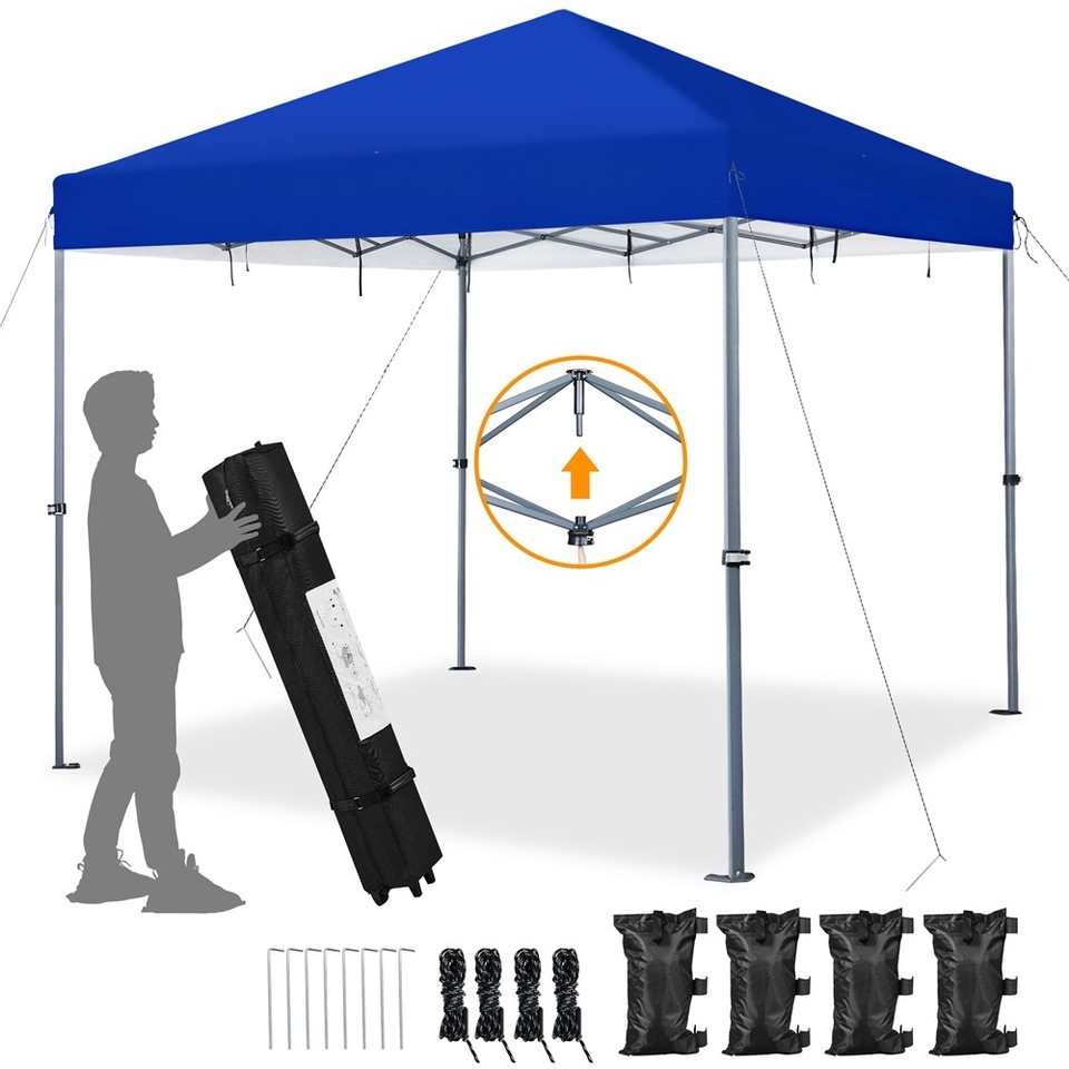 6.6/8/10/12/20ft Pop up Canopy Tent with One-Push-To-Lock Setup ...