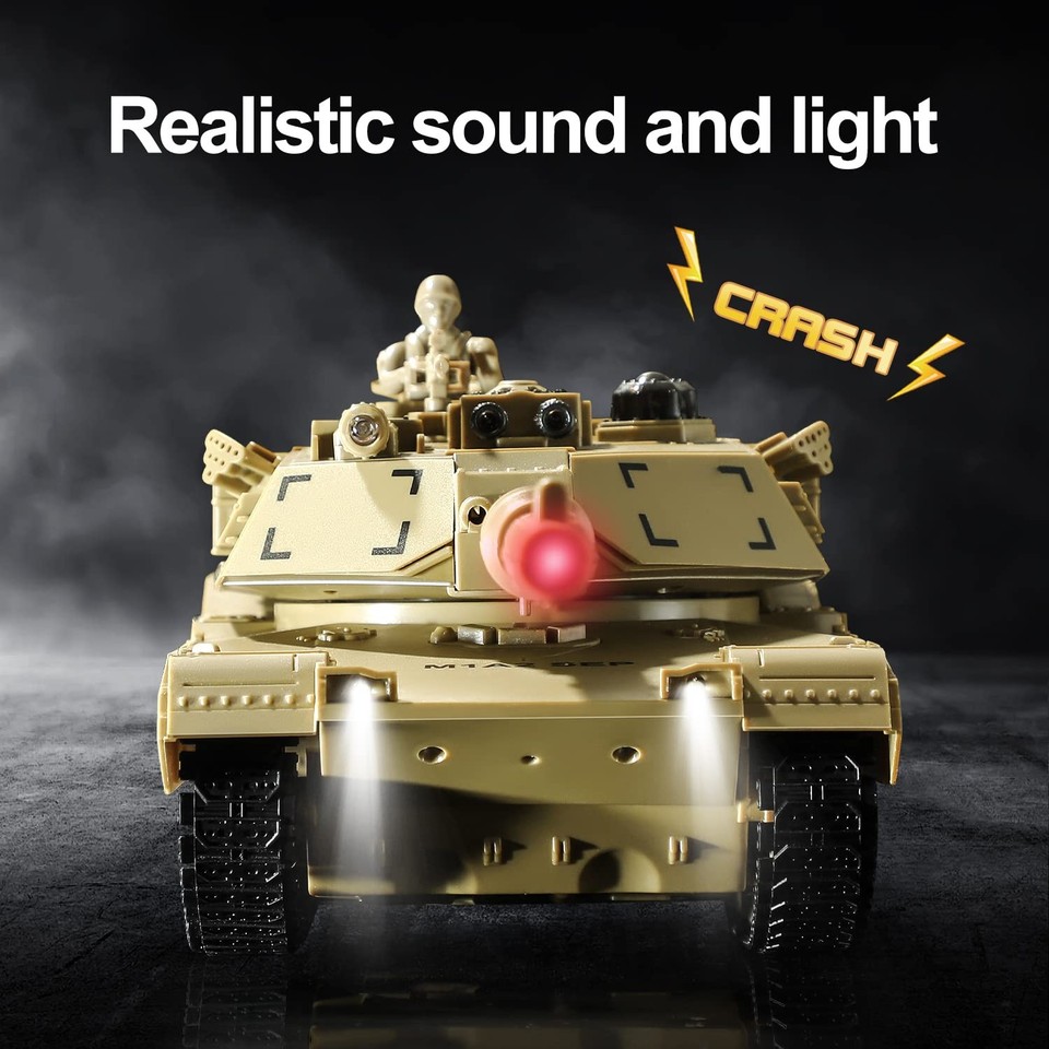 RC Military Tank Toy, US M1A2 Abrams Remote Control Army Tank with IR ...