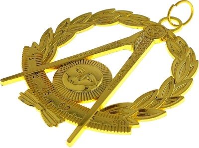 Masonic Collar Grand Past Master Jewel Gold Plated Freemason Mason GPMG ...