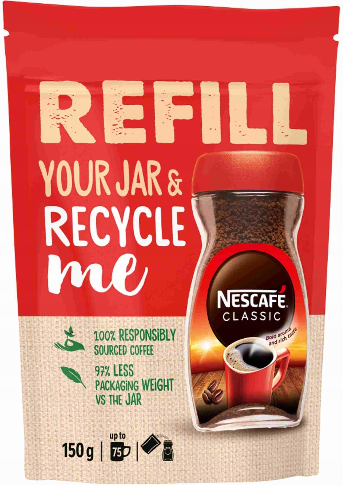 Nescafe CLASSIC Instant Coffee - Refill Bag 150g / 5.23oz | eBay