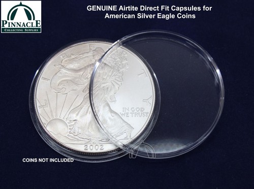 50 Direct Fit Coin Capsule Holders for American Silver Eagle Dollar 40 ...