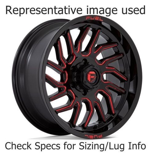 Fuel D80820908950 Wheel Rim D808 Hurricane Gloss Black Milled Red Tint ...