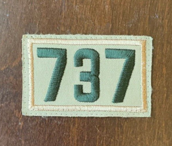 737 - Boy Scouts Custom Unit Numeral - Khaki with Green Stitching ...