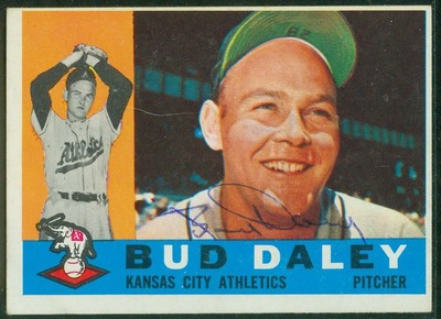1960 Topps Card #008, Signed-Autographed, Bud Daley, Athletics, PSA/DNA ...