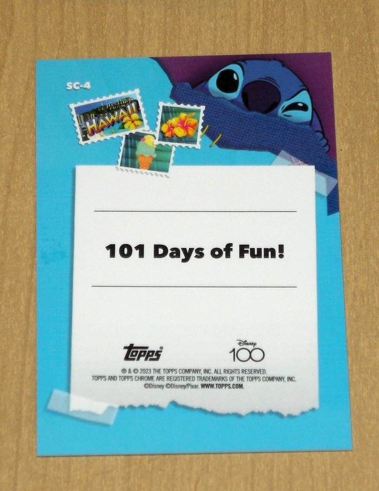 2023 Topps Chrome Disney 100 Years Stitch Costume 101 DAYS OF FUN SC-4 ...