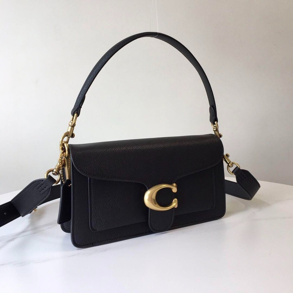COACH 73995 Tabby Shoulder Bag Black Leather Crossbody Shoulder Hand ...