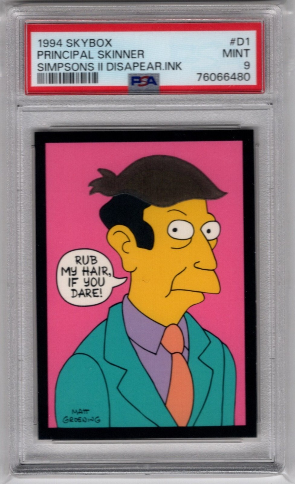 1994 Skybox Simpsons II Disappearing Ink PRINCIPAL SKINNER #D1 PSA 9 | eBay