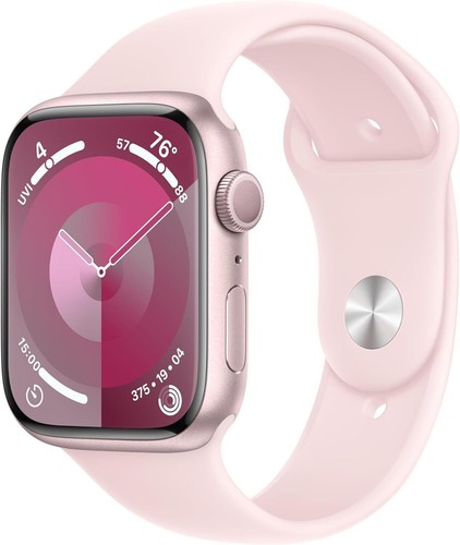 Apple Watch Series 9 45mm Aluminum Case with Sport Band - Light Pink, M ...
