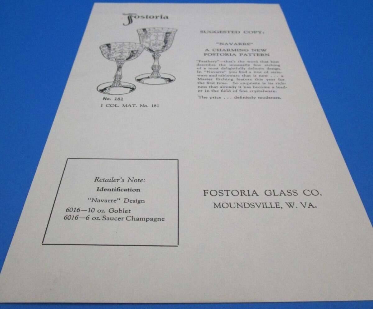 Fostoria Pattern Identification How To Identify Fostoria Glass