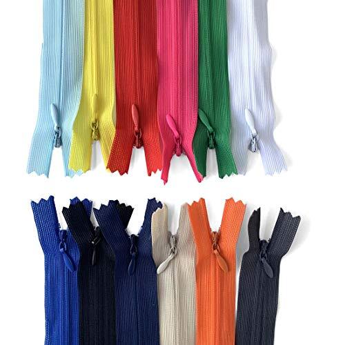 Yzsfirm 10 Pcs 16 Inch Real Silk Invisible Sewing Zipper Bulk,Black ...