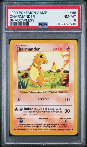 1999 POKEMON BASE SET SHADOWLESS #46 CHARMANDER PSA 8 | eBay
