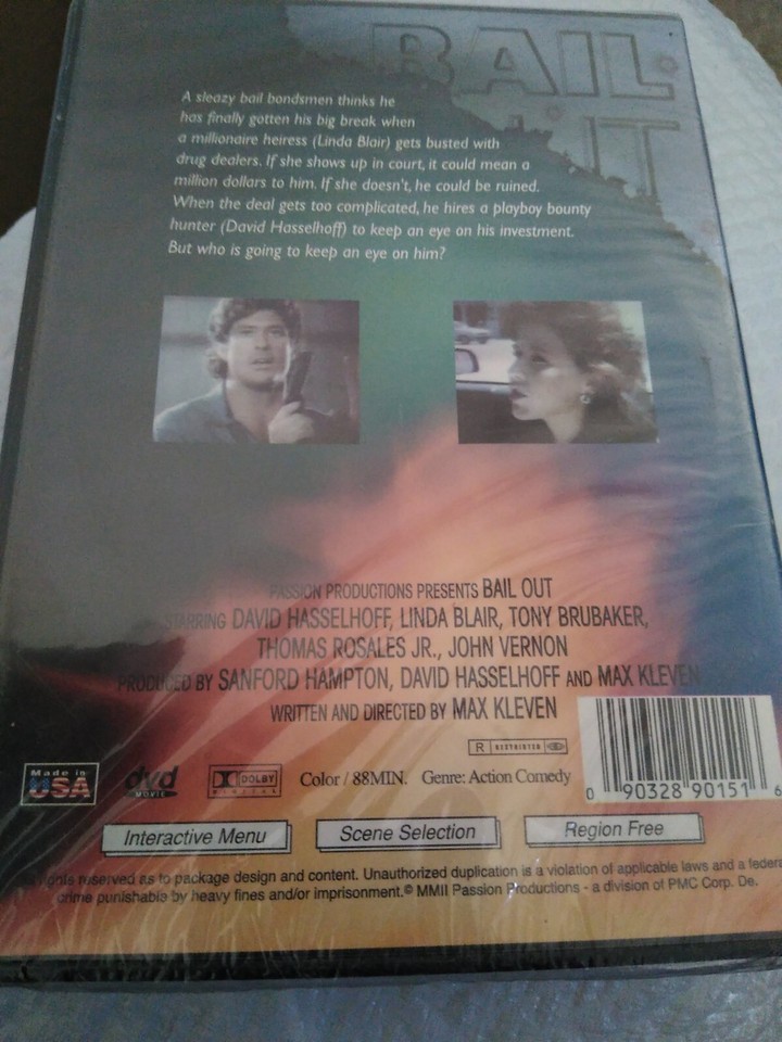 Fastshipping🇺🇲 BAIL OUT David Hasselhoff, Linda Blair (DVD Movie) New ...