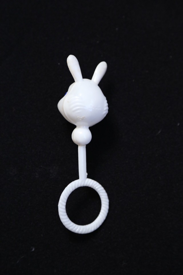 Vintage White Bunny Rabbit Baby Rattle Retro (Made in Hong Kong) | eBay