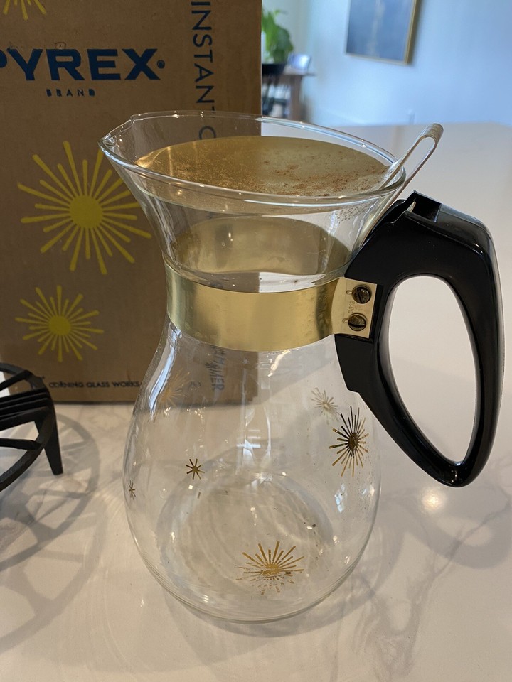 Vtg Corning Pyrex Instant Coffee Maker 12 Cup Carafe & Warmer 3612 ...