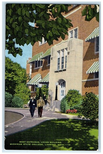 c1940's West Entrance Union Building Michigan State College Lansing MI ...