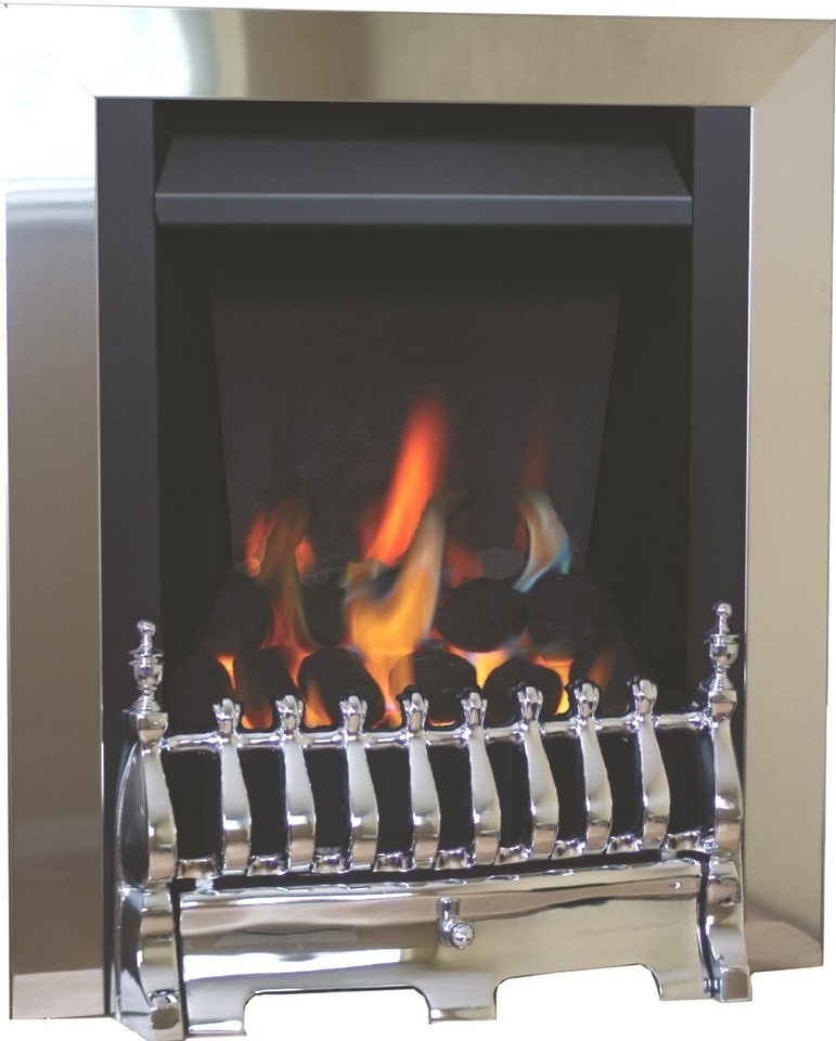 REPLACEMENT GAS FIRE POLISHED CHROME CAST FRET AND 3 PIECE MAGNETIC ...