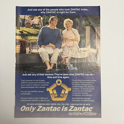 Vintage Zantac Magazine Print Ad 1995 Full Page Color Advertisement | eBay
