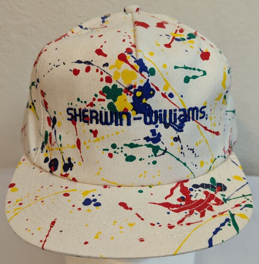 Vintage Sherwin Williams Colorful Paint Splatter Snapback Hat Cap K ...