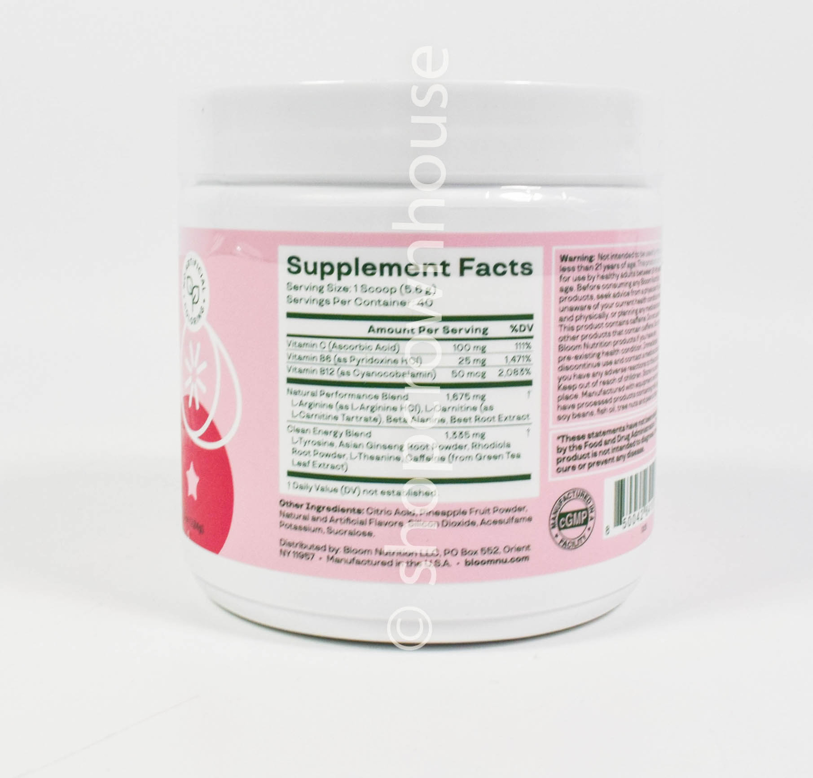 *1* Bloom FRUIT PUNCH Pre-Workout Powder 7.8 ounces Energy Focus 09/ ...