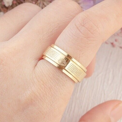 Ring Mantra 5 Rows Talisman size 7 Power Protection Lucky Thai Buddha ...