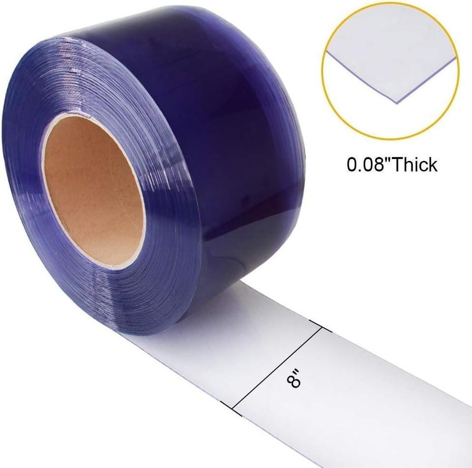 VIZ-PRO Strip Curtain 8" x 164' Roll Cooler Freezer PVC clear vinyl ...