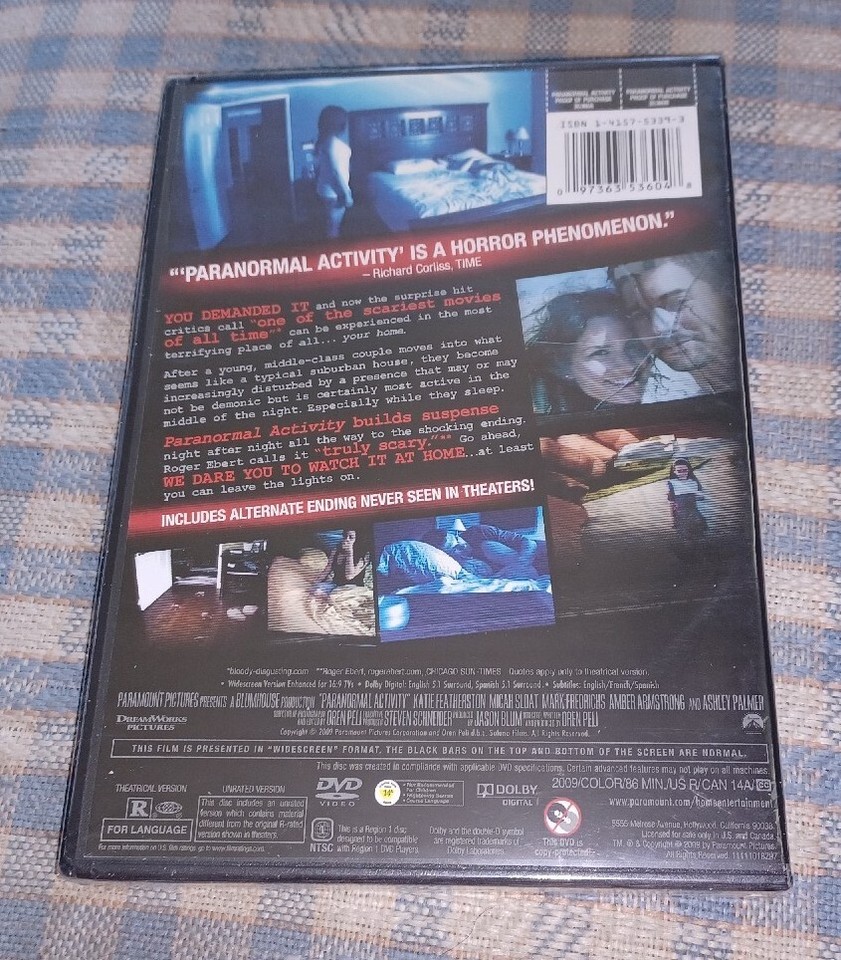 👽👽🔥 Paranormal Activity (DVD, 2009) BRAND NEW SEALED horror movie ...