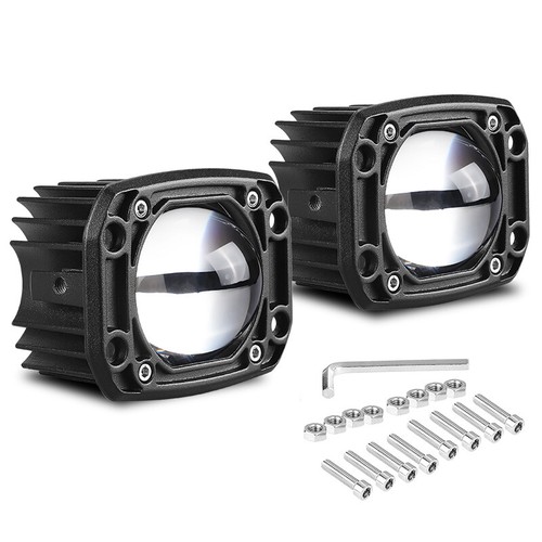 2PC 3in LED Work Light Bar Flush Mount Driving Yellow White Pods Fog ...