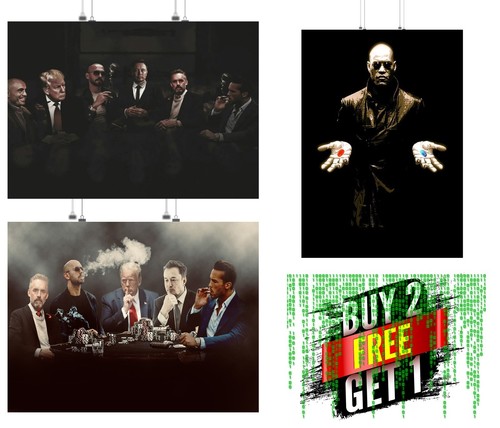 Escape The Matrix Poster Andrew Tate Elon Musk Donald Trump Décor A3-A4 ...