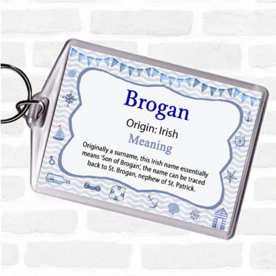 Brogan Name Meaning Bag Tag Keychain Keyring Nautical | eBay