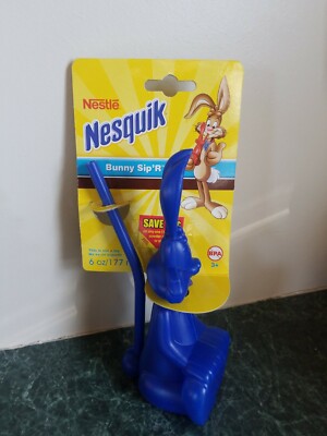RARE NESTLE QUIK NESQUIK CHOCOLATE MILK BUNNY RABBIT SIP'R CUP SIPPER ...