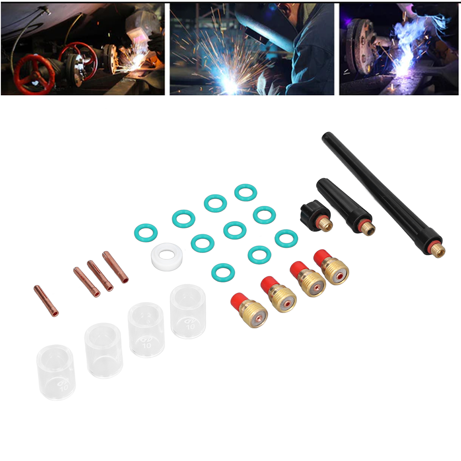 26Pcs TIG Welding Torch Tool Glass Cup Gas Lens Welding Tools ...