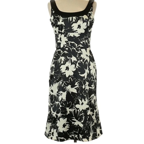 DONNA RICCO Floral Party Dress Black And Ivory Size 10 | eBay
