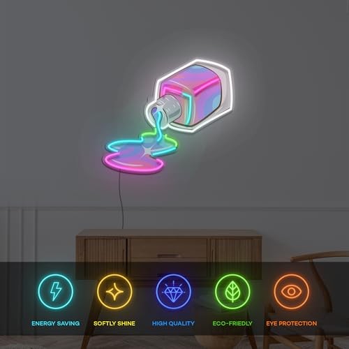 Nail Polish Spilling Sign - LED Neon Light, Pop Art Wall Decor, Beauty ...
