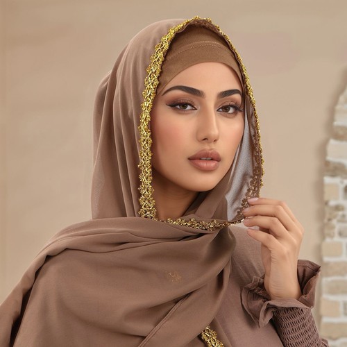 Muslim Women Turban Hijab Chiffon Scarf Wrap Shawl Head Cover Headband ...