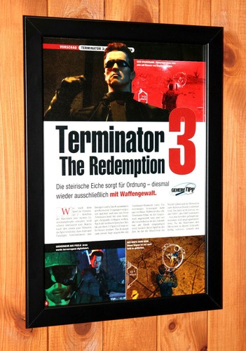 Terminator 3 The Redemption GameCube PS2 Vintage small Promo Poster Ad ...