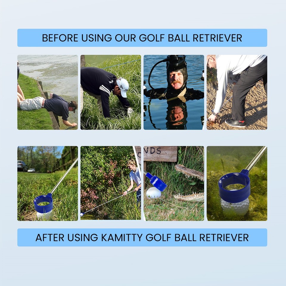Golf Ball Retriever Pole for Water Telescopic Grabber Picker Hinged Cup ...