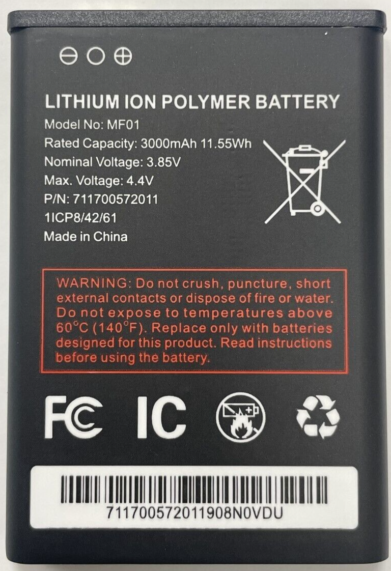 AT&T Turbo Hotspot 2 Replacement Battery | 3000mAh | 3.85V | Black ...