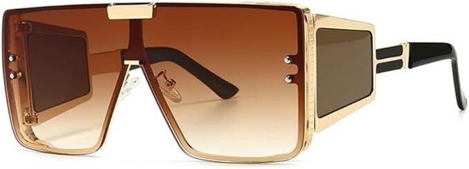 Men Women Sunglasses Designer Single Lens Oversized Large Shades Square ...