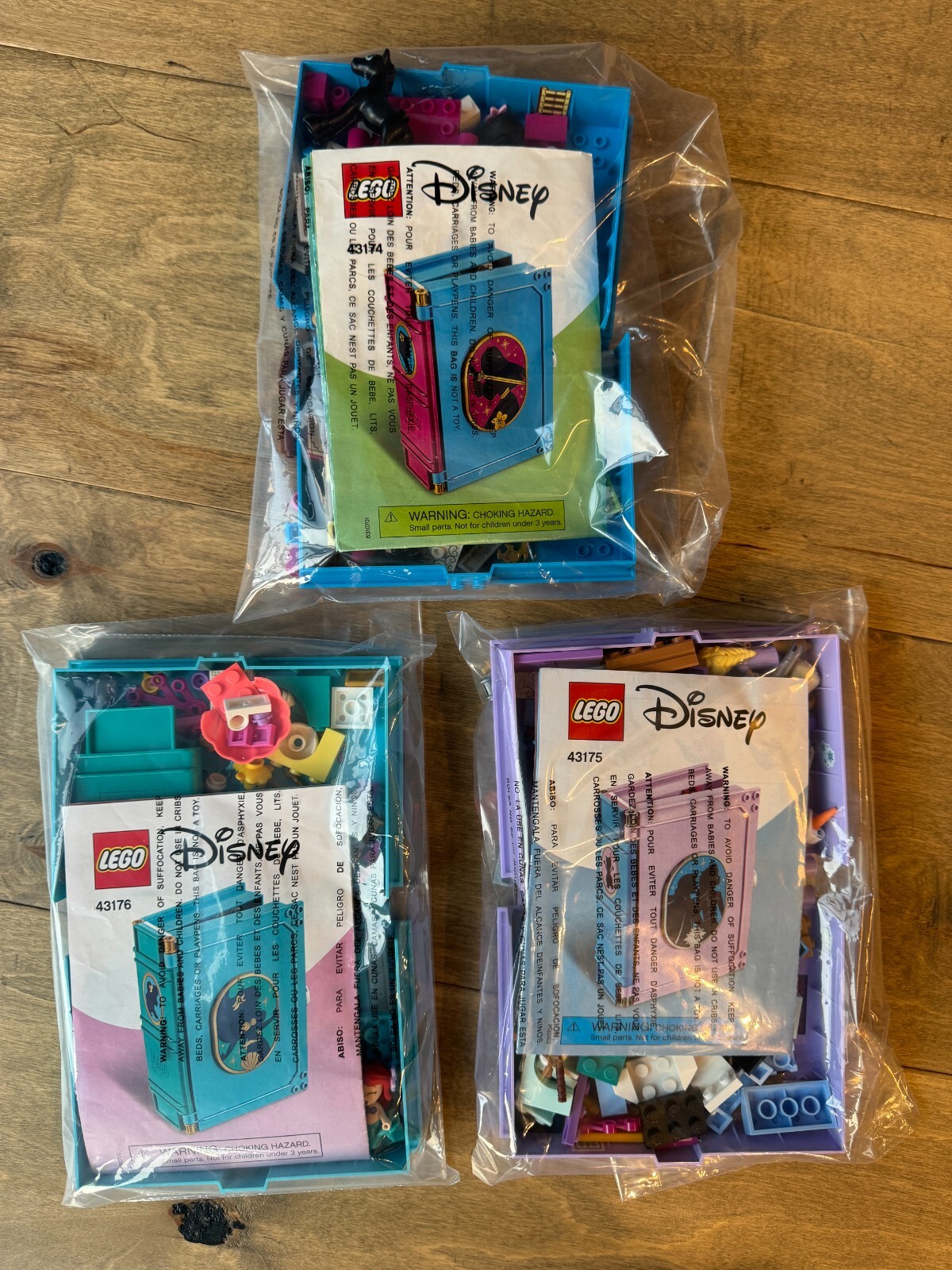 Lot of 3 Lego Disney Storybook Adventures - 43176 43174 73175 Ariel ...