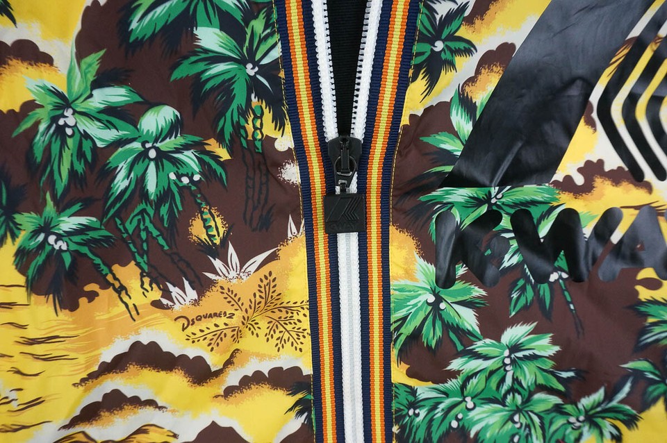 NEW $1345 DSQUARED 2 X K-WAY YELLOW TROPICAL DSQUARED2 NYLON JACKET ...