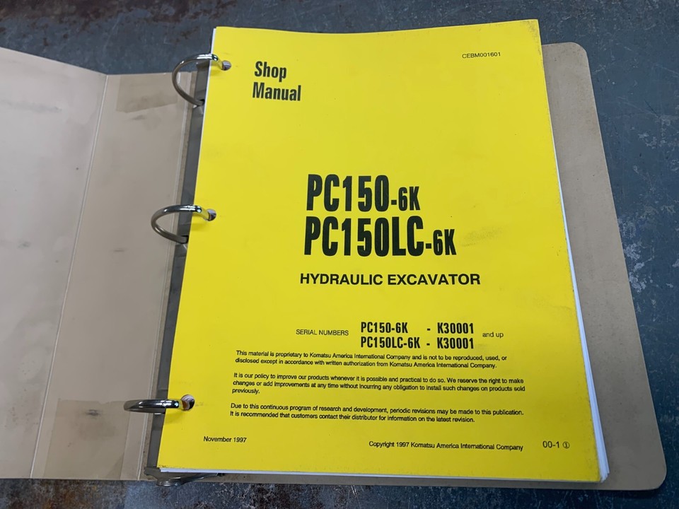 Komatsu PC150-6K, PC150-LC-6K Excavator Shop Service Repair Manual S/N ...