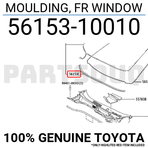 5615310010 Genuine Toyota MOULDING, FR WINDOW 56153-10010 | eBay
