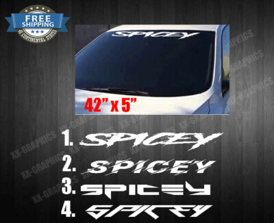 SPICEY Vinyl 42" Decal Sticker Windshield Diesel Truck Car JDM SUV KDM ...
