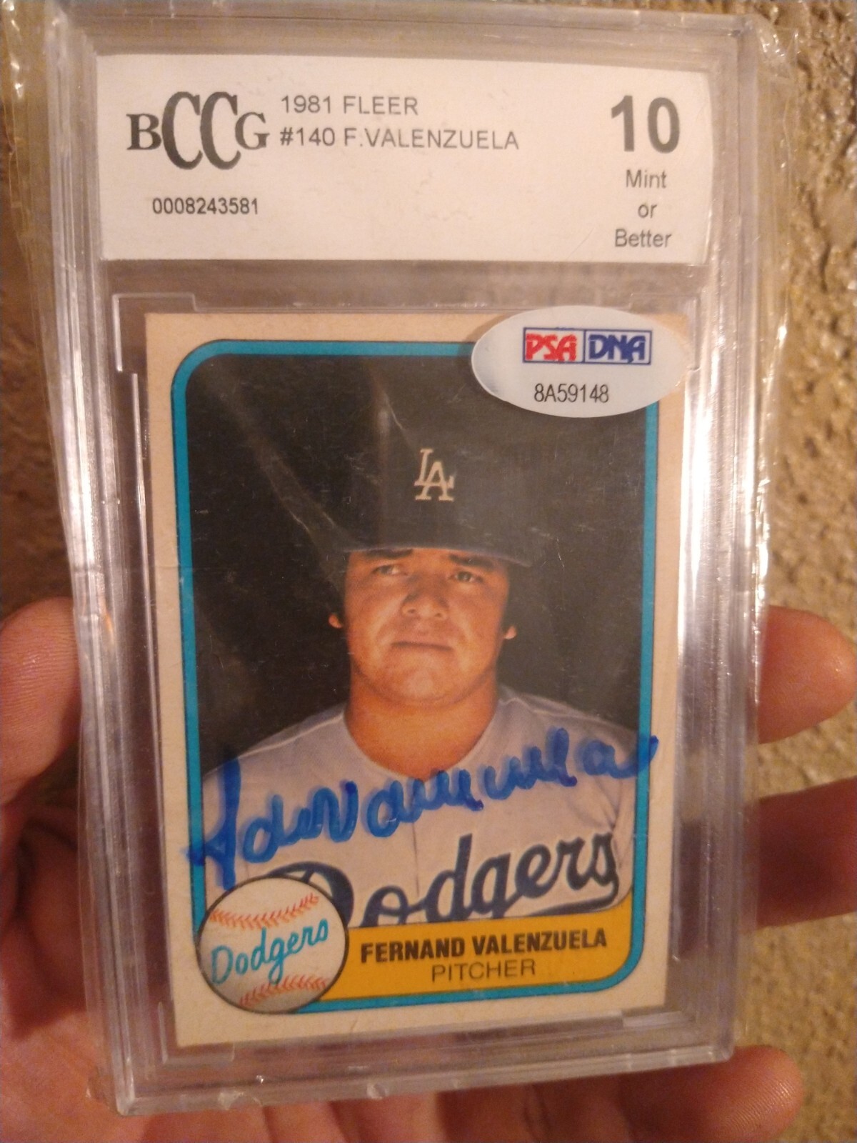 Fernando Valenzuela 1981 Fleer Signed Rookie PSA 10 Authentic + JSA ...