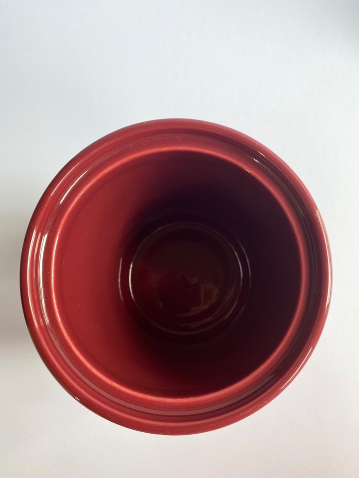 Fiesta Small 1-QT Canister Claret Wine Red 7 1/4" Tall Vitrified Lead ...