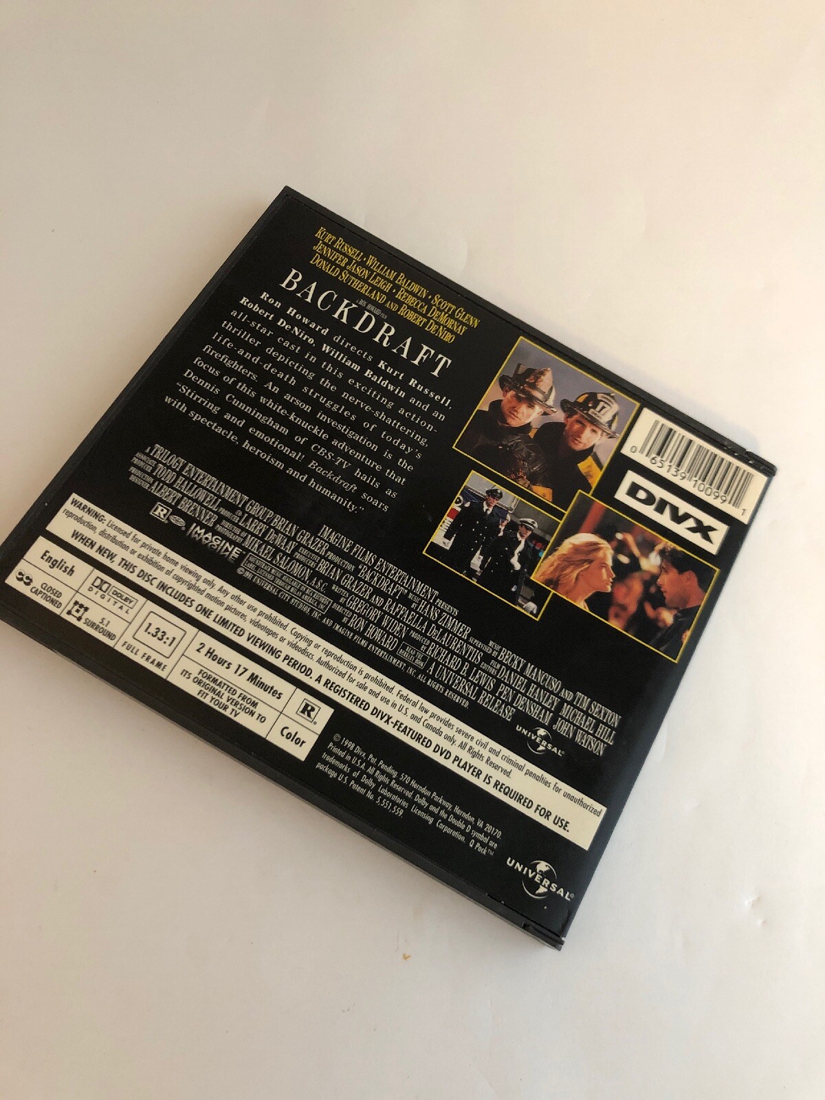 BACKDRAFT VERY RARE Vintage Collectible DIVX Disc NOT DVD OOP 1998 | eBay